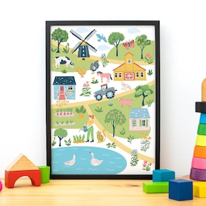 Fun at the Farm - Map Creator Clipart - Printable Art - Wall Art - City ...