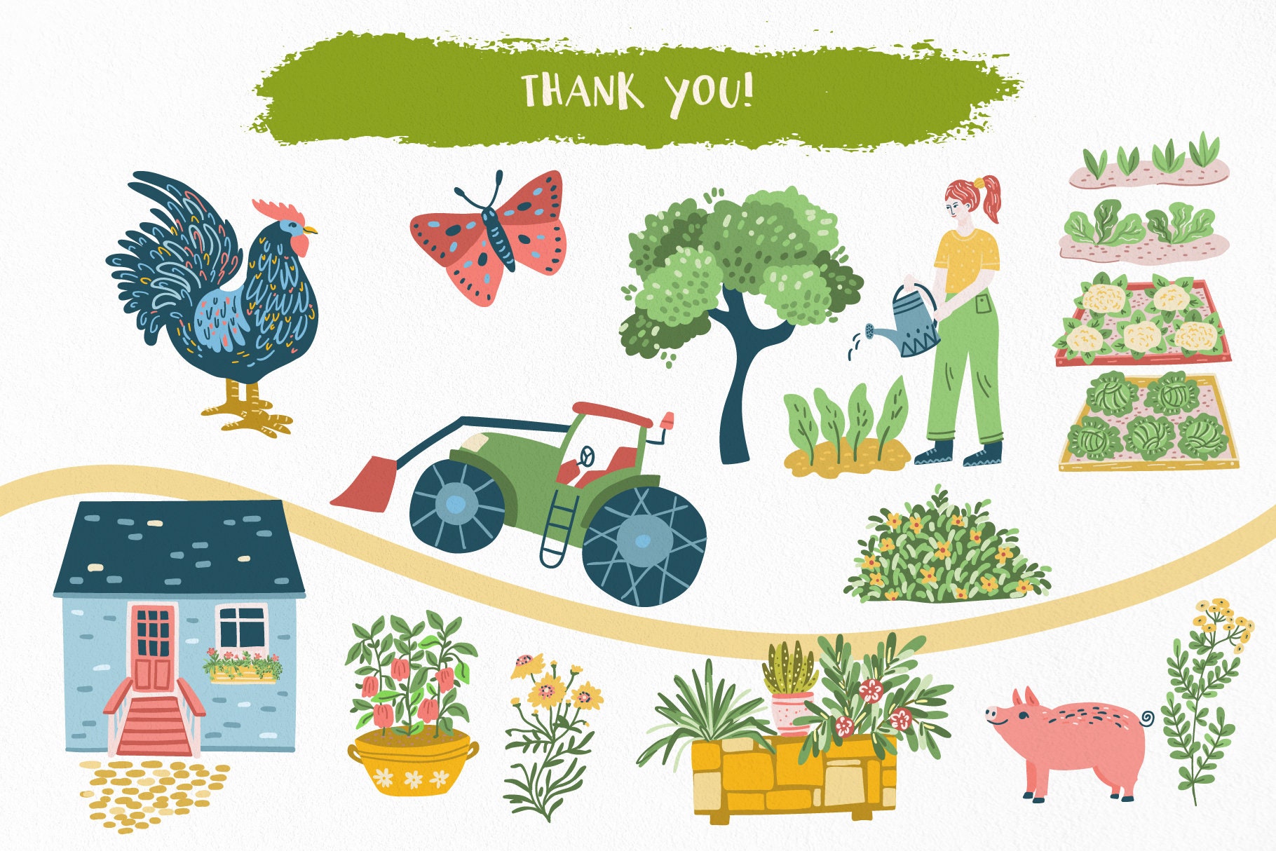 Fun at the Farm - Map Creator Clipart - Printable Art - Wall Art - City ...