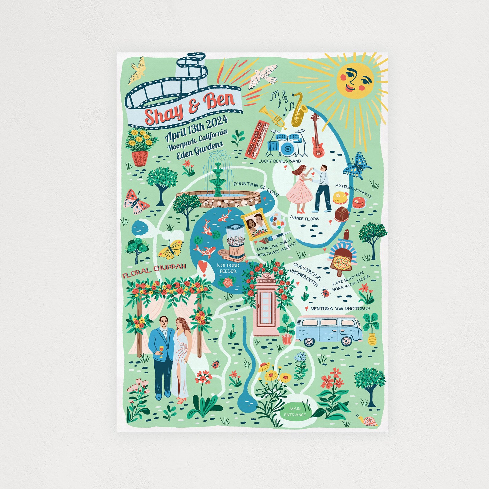 DIGITAL Custom Wedding Map Illustrated Invitation, Save the Date ...