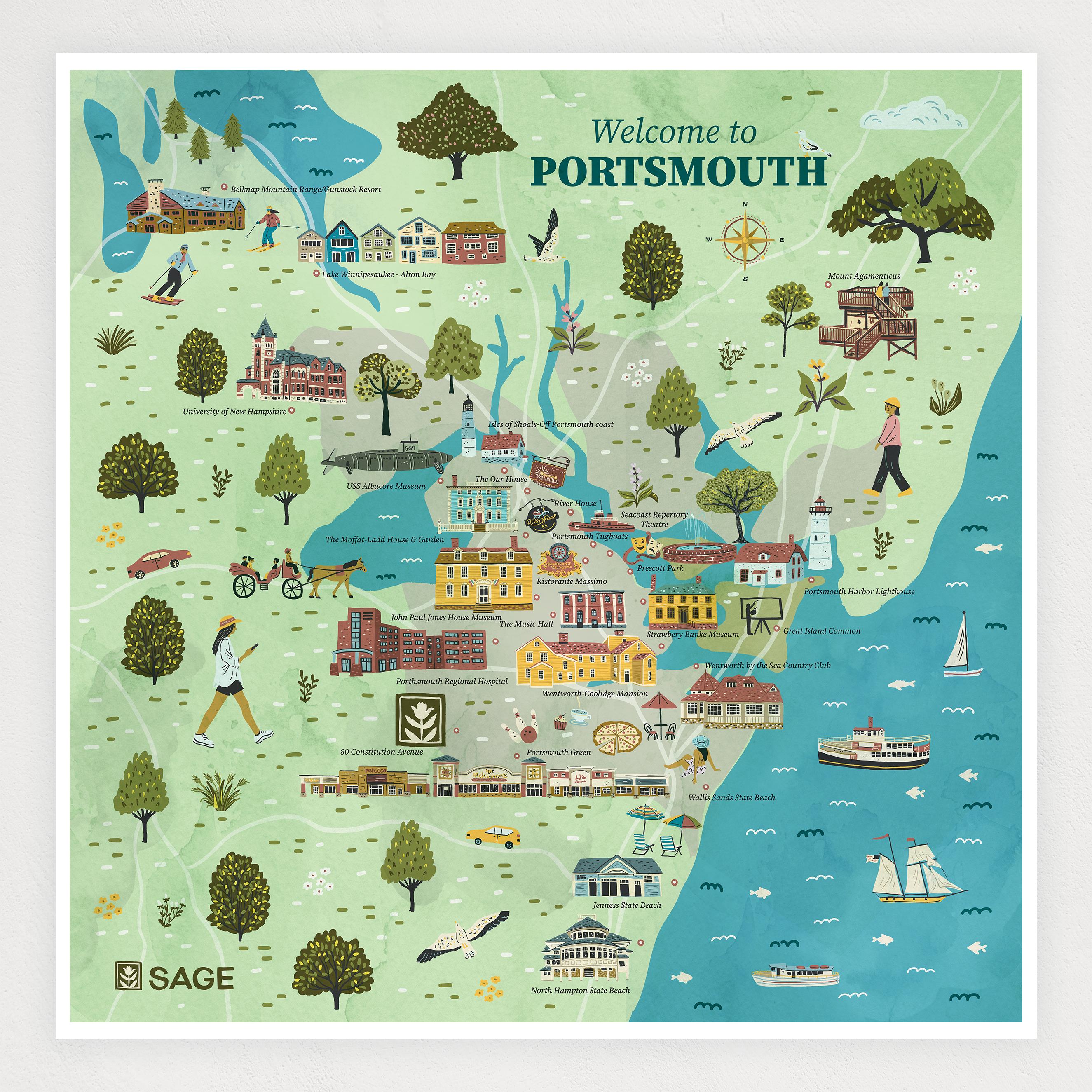 Custom Illustrated Map for Corporations – up to 35 Locations ...
