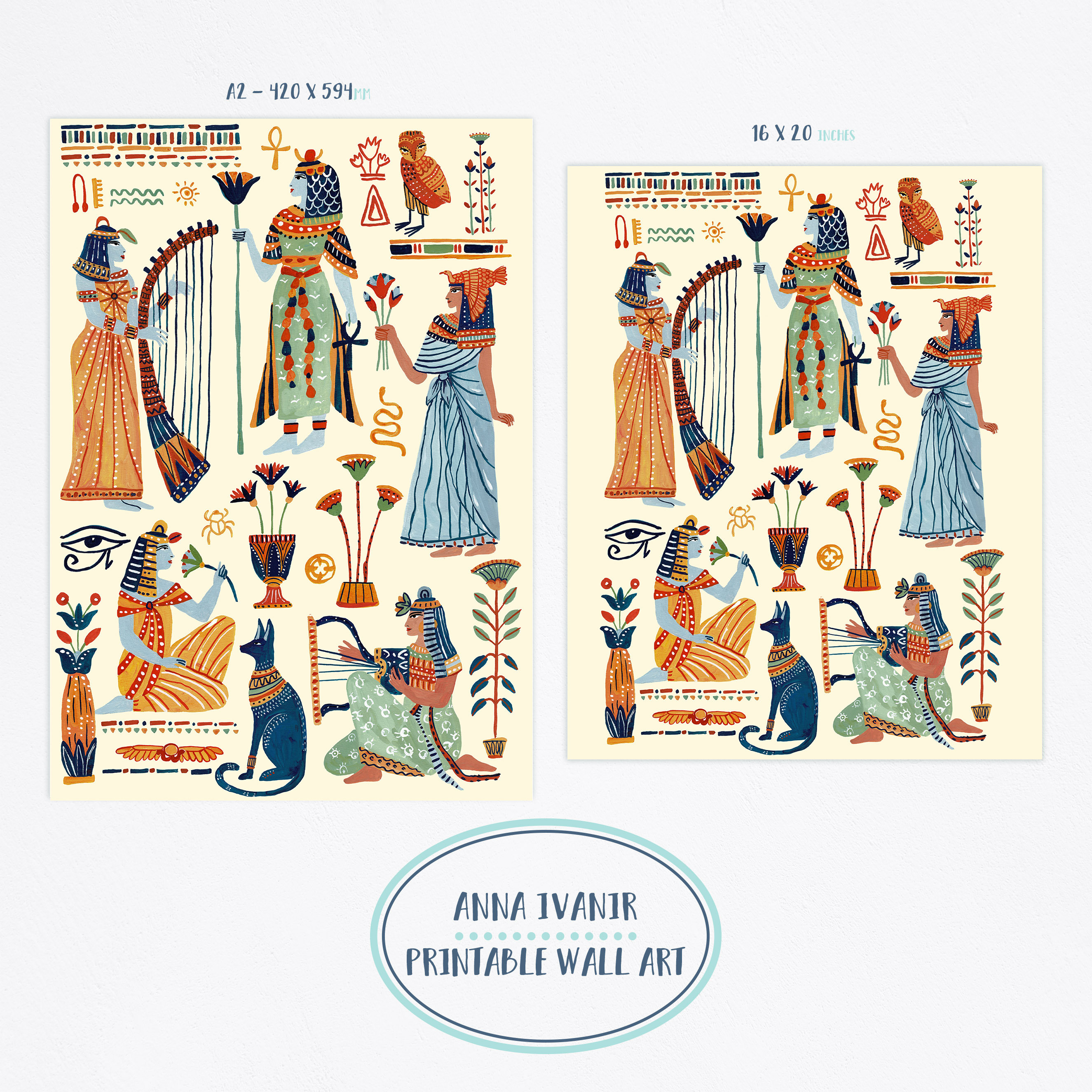 DIGITAL Ancient Egypt Queens Art Print, Printable Digital Download Art ...