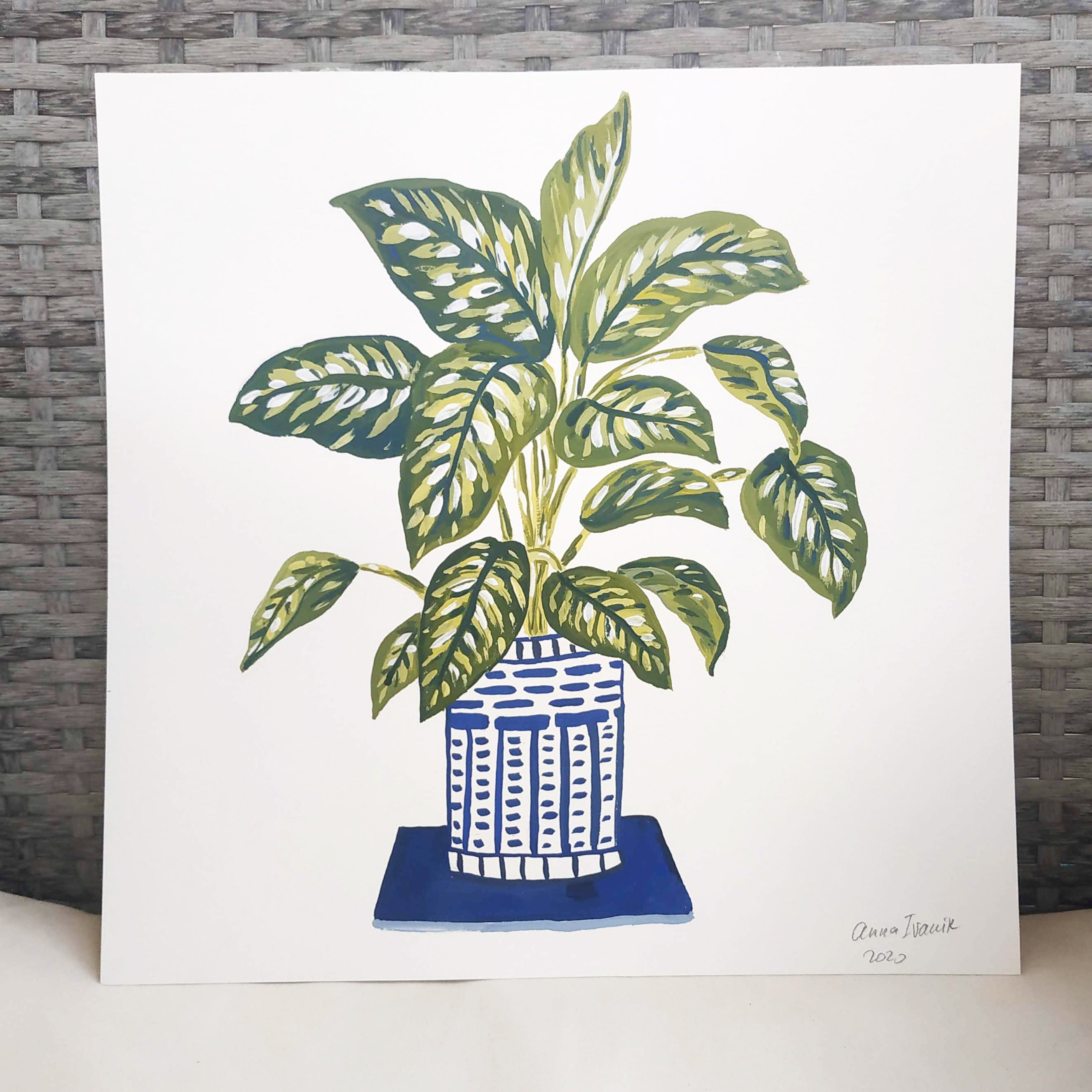 Gouache A5 Original Gouache IllustrationGouache PaintingGreenhouse ...