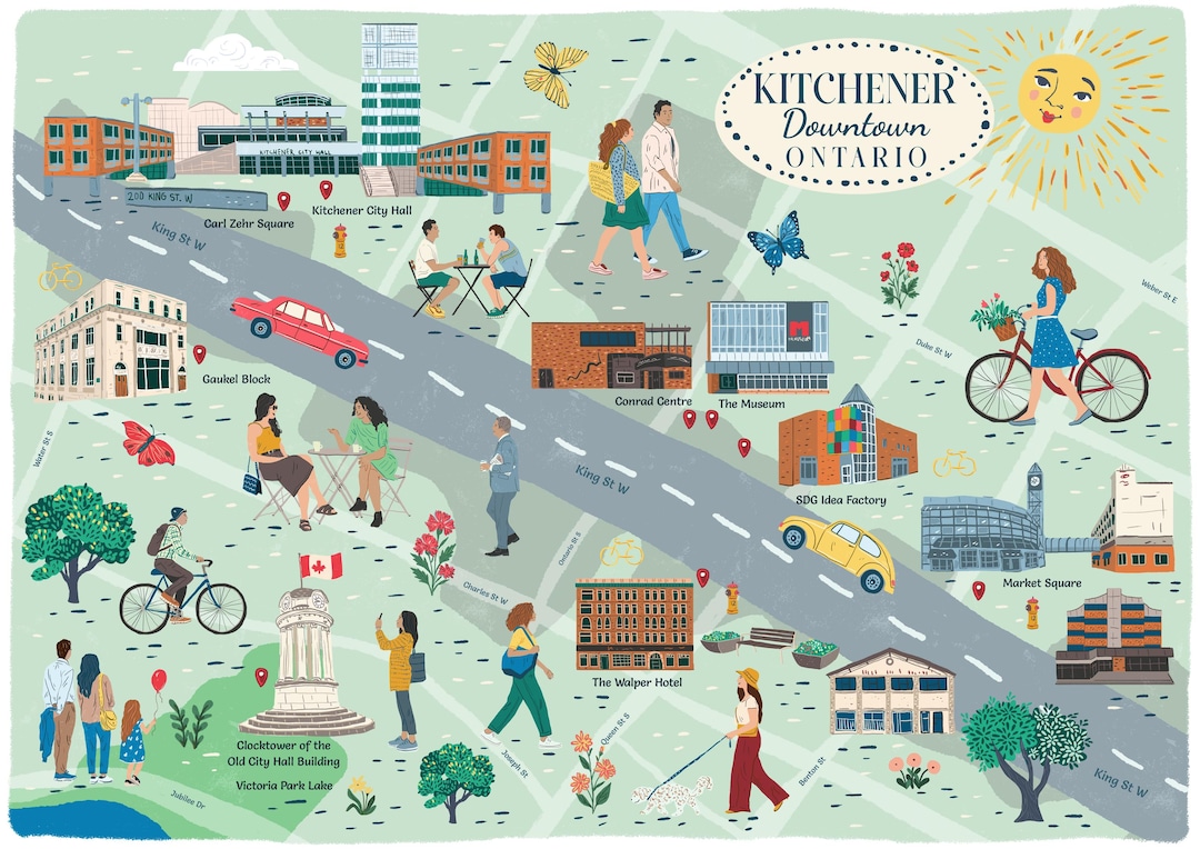 DIGITAL Custom Illustrated Map for Any City or Location - Perfect Gift ...