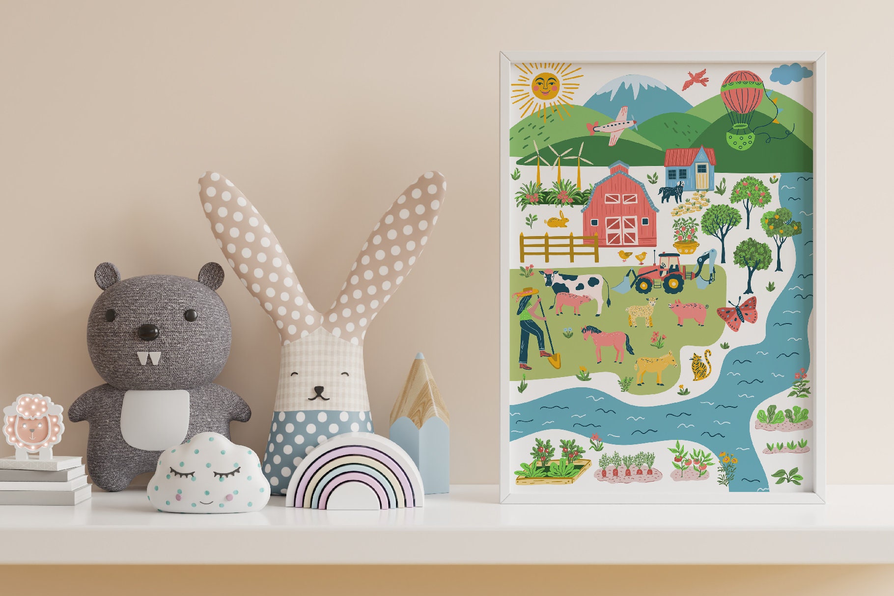 Fun at the Farm - Map Creator Clipart - Printable Art - Wall Art - City ...
