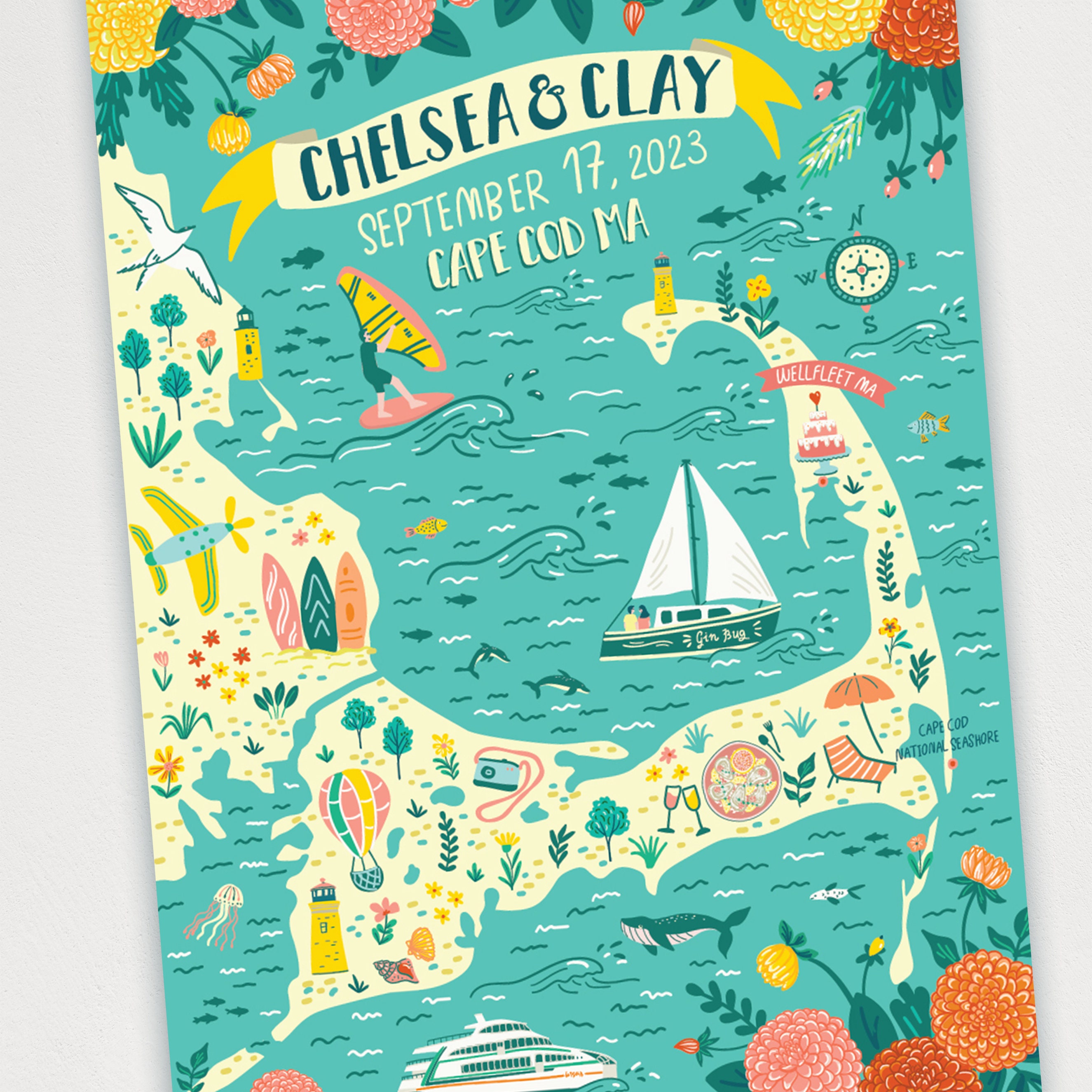 Digital Custom Wedding Map Illustrated Invitation Save The Date Welcome Map Printable File 1392