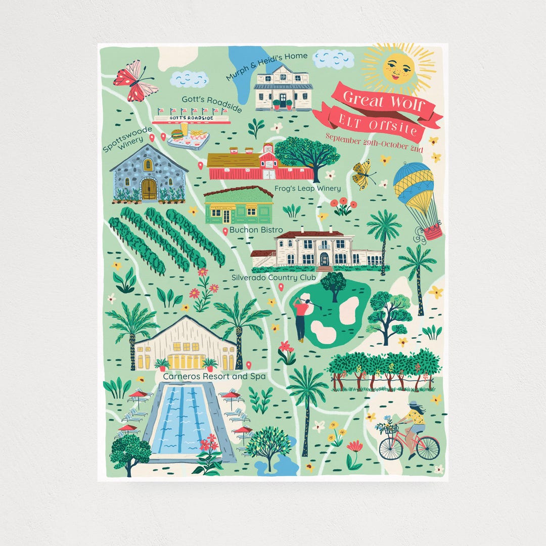 DIGITAL Custom Illustrated Map for Any City or Location - Perfect Gift ...