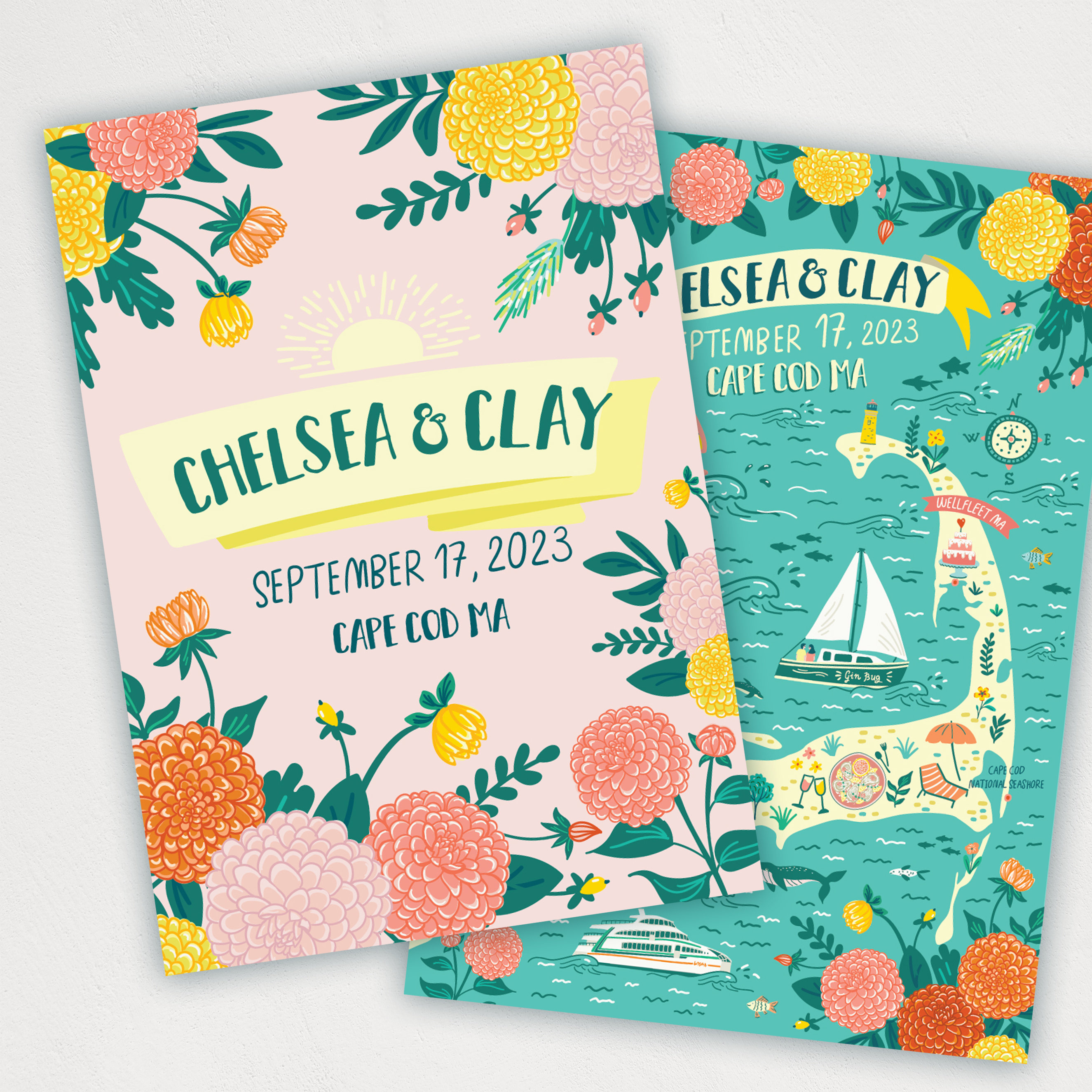 DIGITAL Custom Wedding Map Illustrated Invitation, Save the Date ...