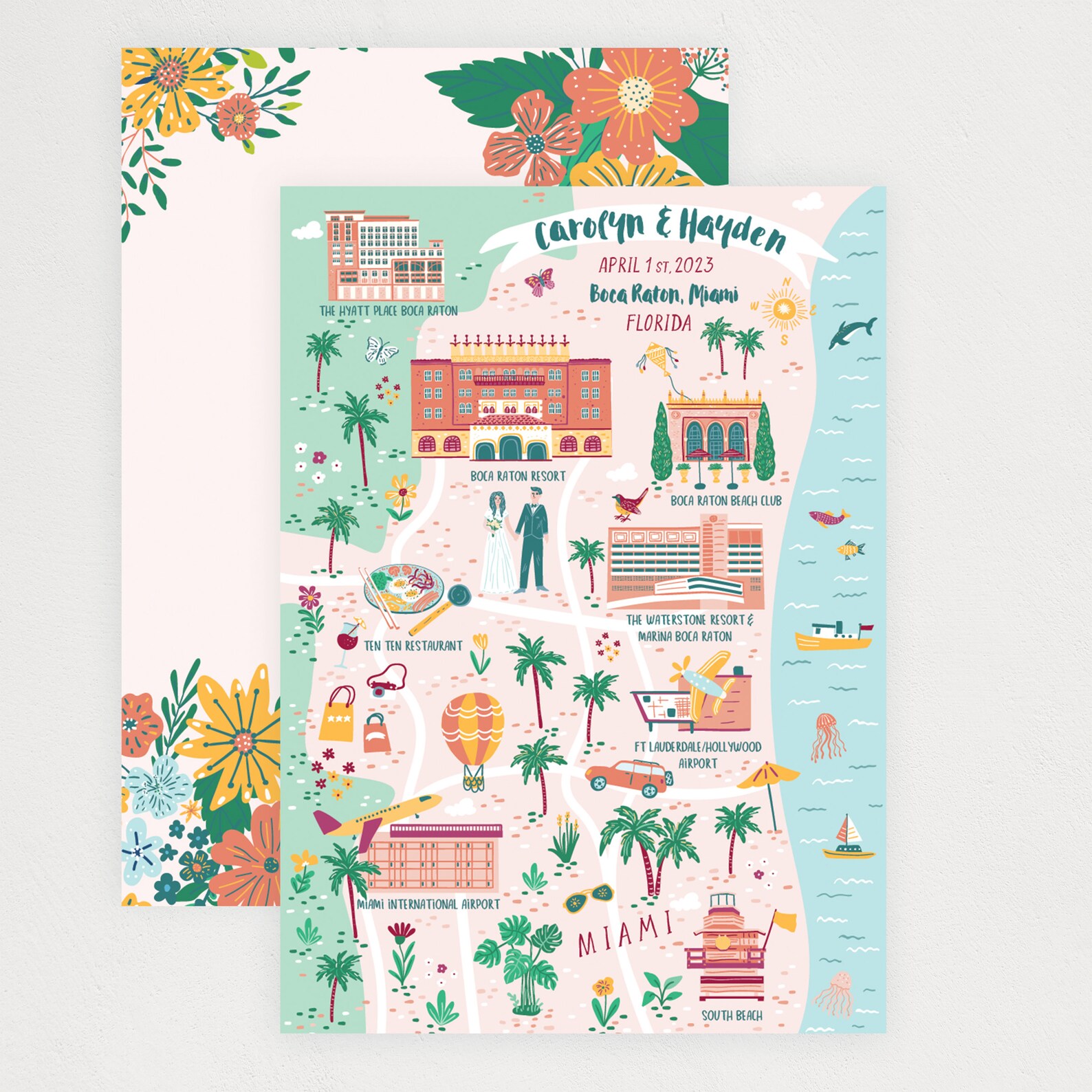 DIGITAL Custom Wedding Map Illustrated Invitation Save the - Etsy