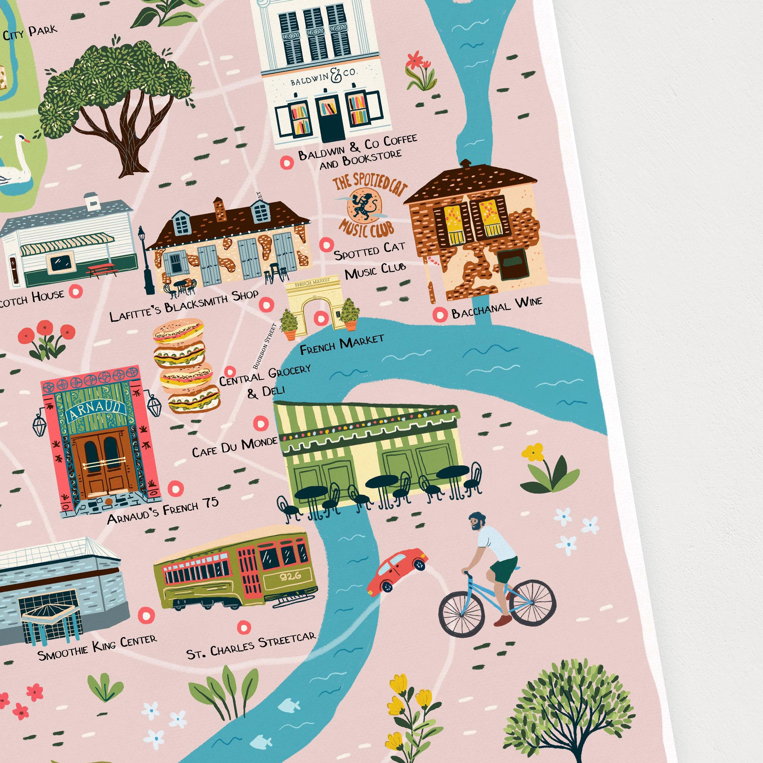 DIGITAL Custom Illustrated Map for Any City or Location - Perfect Gift ...