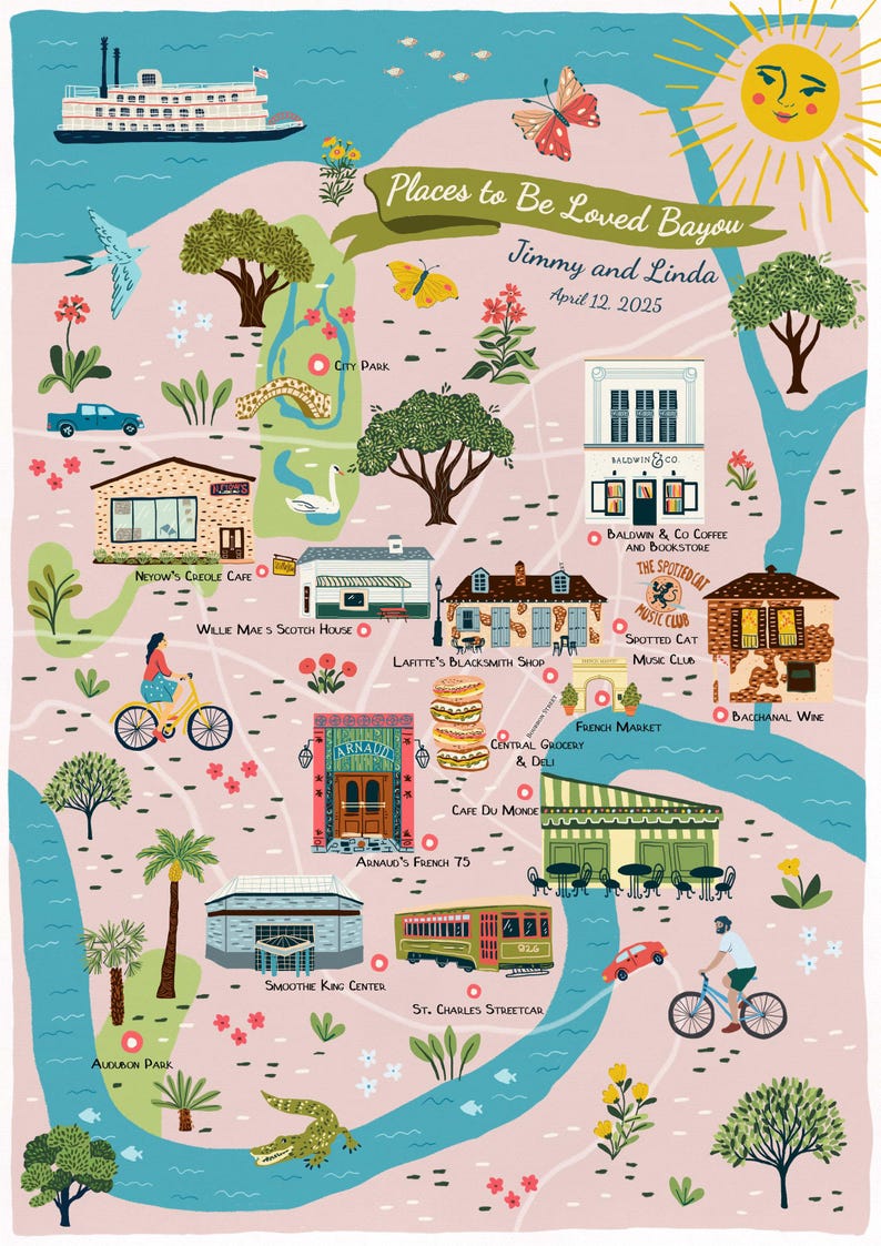 DIGITAL Custom Illustrated Map for Any City or Location - Perfect Gift ...