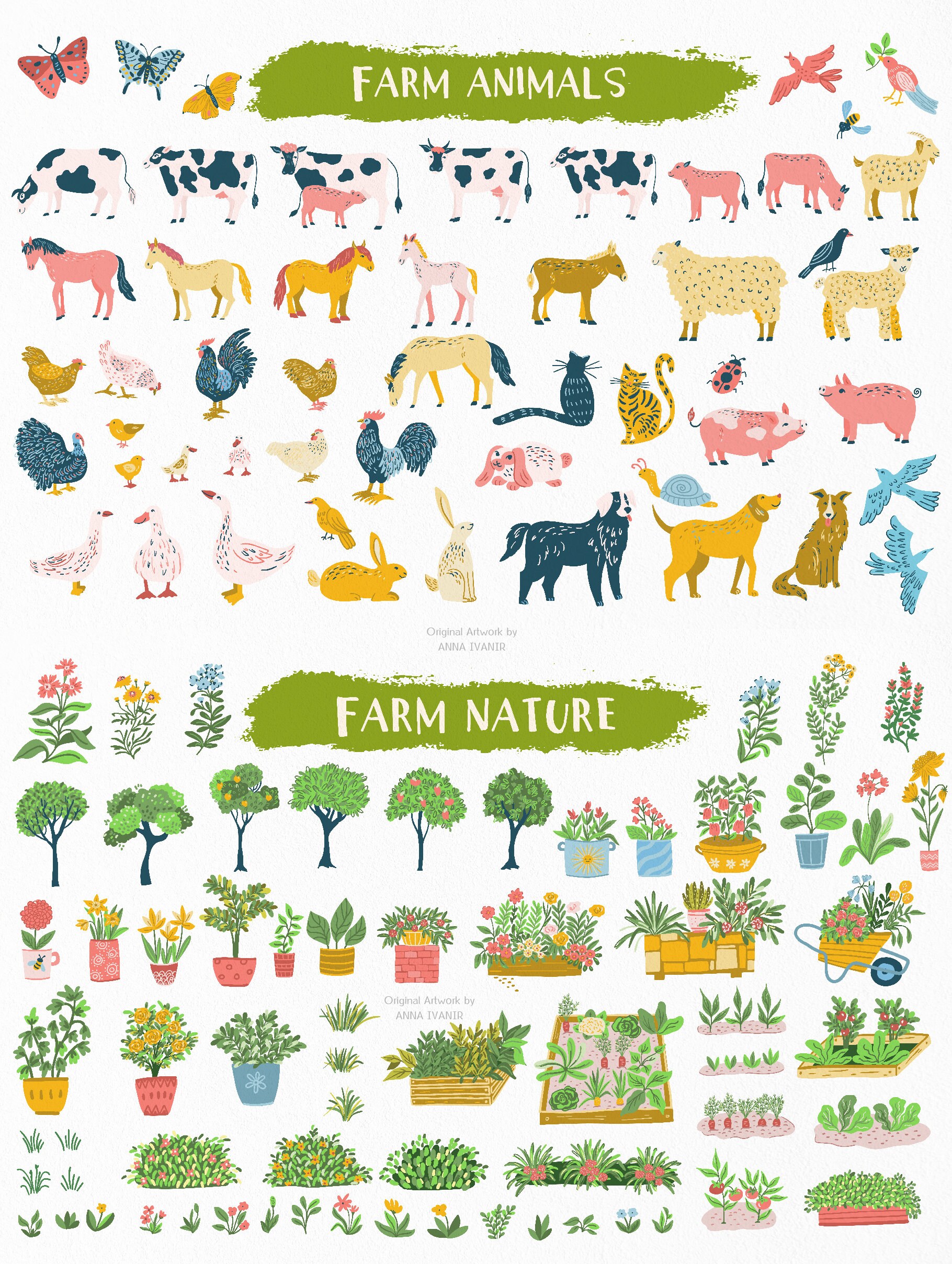 Fun at the Farm - Map Creator Clipart - Printable Art - Wall Art - City ...
