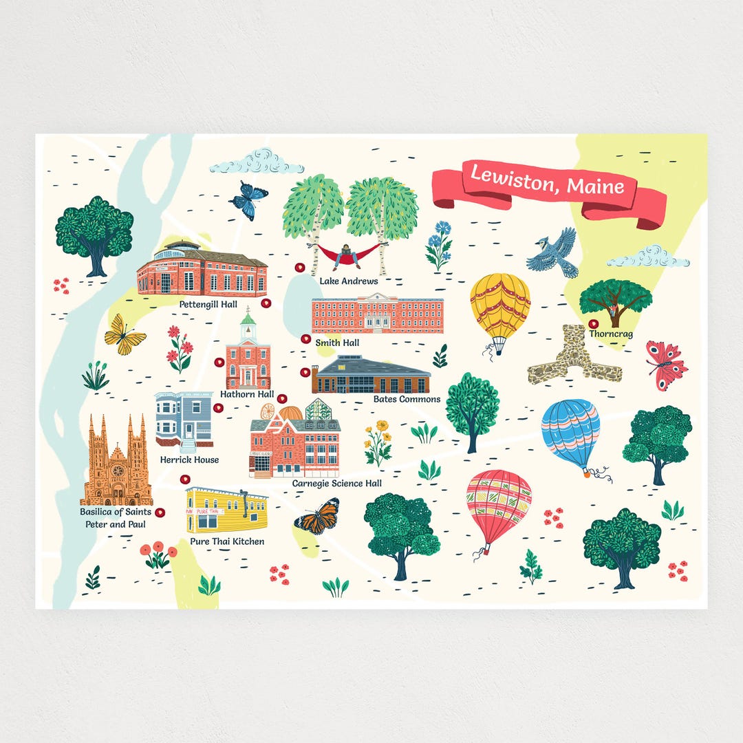 Custom Illustrated Map for Any Location | Hand-drawn City Map Art Print ...