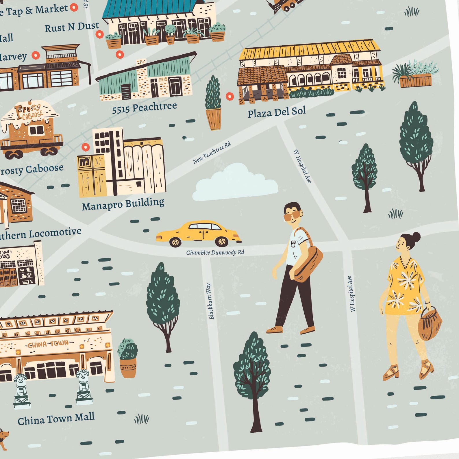 Custom Illustrated Map for Corporations – 20-23 Locations ...
