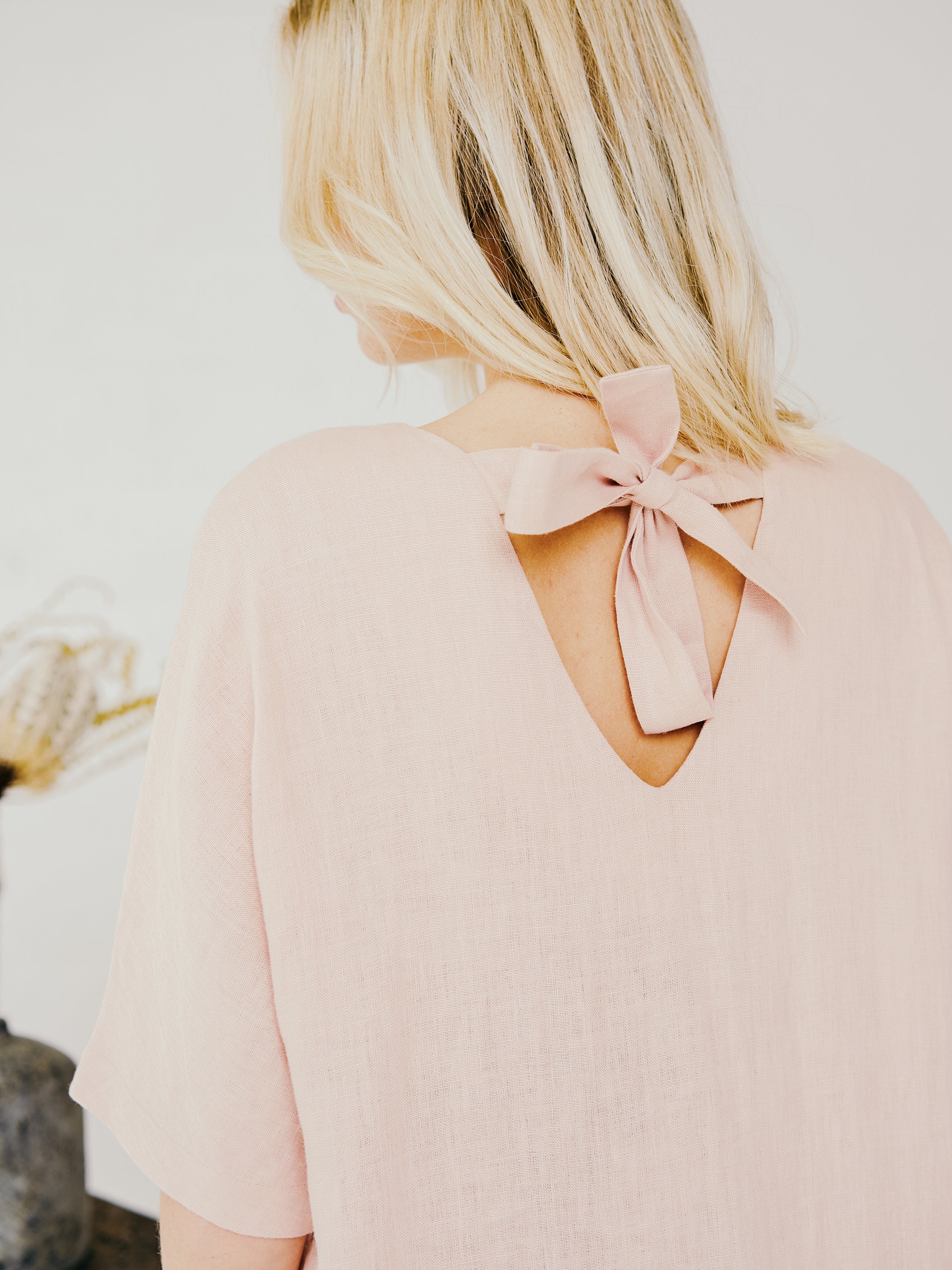 Linen Bubble Half Sleeve Dress Loose Summer Linen Midi Dress | Etsy