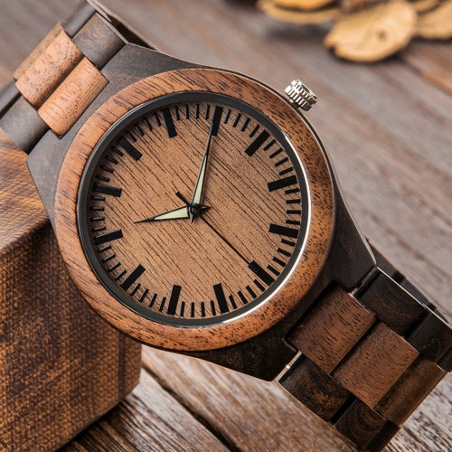 Men's Wood Watch Engraved Watch Personalized - Etsy