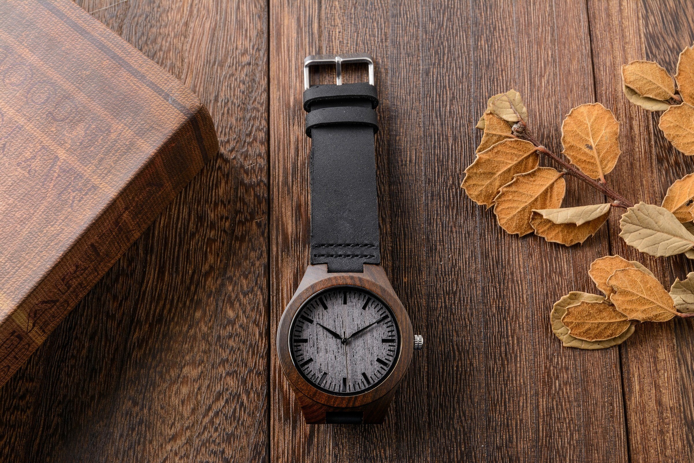 Custom Wood Watch, Engraved Mens Watch, Wood Wristwatch With Leather ...