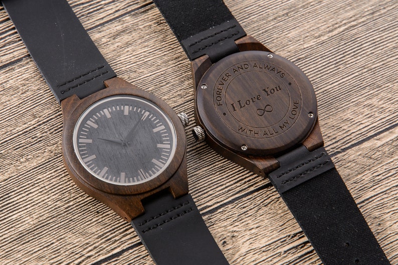Custom Watch Wooden Watch Men's Wood Watch Engraved - Etsy