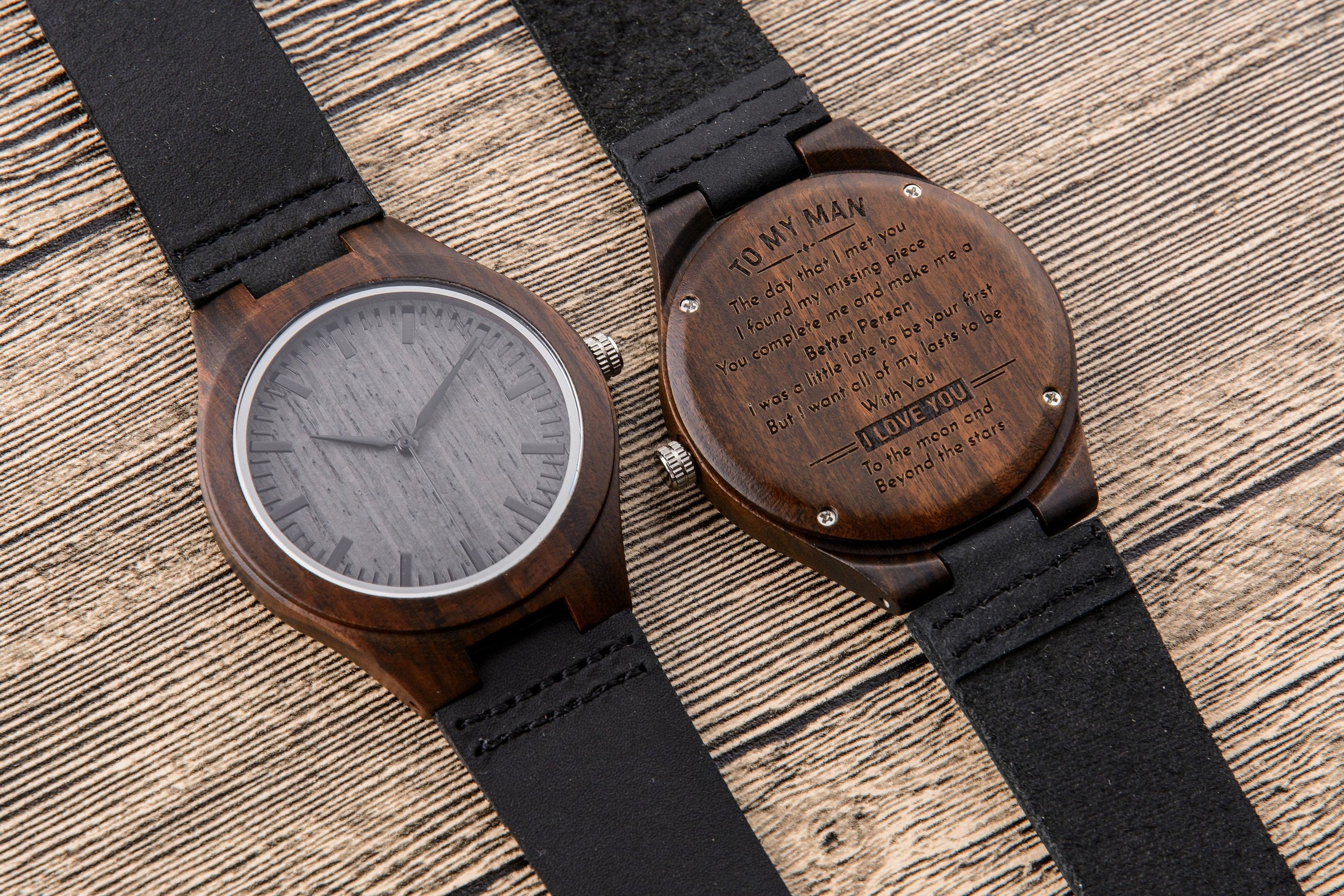 Custom Wood Watch Engraved Mens Watch Wood Wristwatch with | Etsy