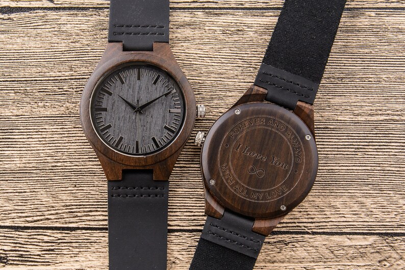 Custom Watch Wooden Watch Men's Wood Watch Engraved - Etsy