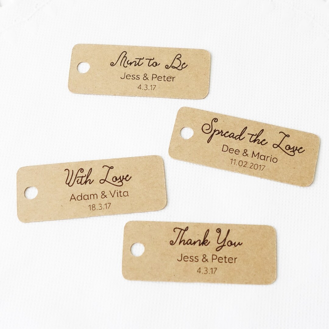 30x Personalised Mini Gift Tags ~ Wedding Favour Tag ~ With Love ...
