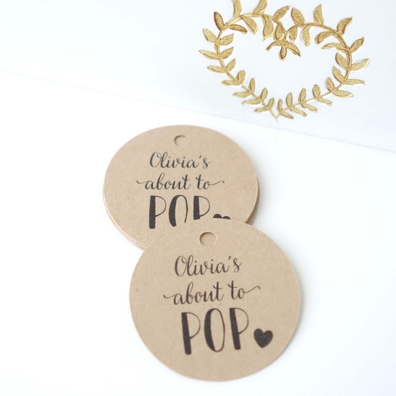 Personalised Gift Tags 1.8 45mm About to Pop Tag - Etsy