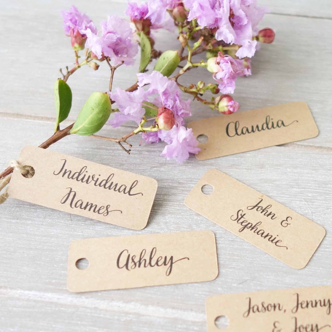 Wedding Personalised Name Tags - Place Cards - Name Labels - Mini Tags ...
