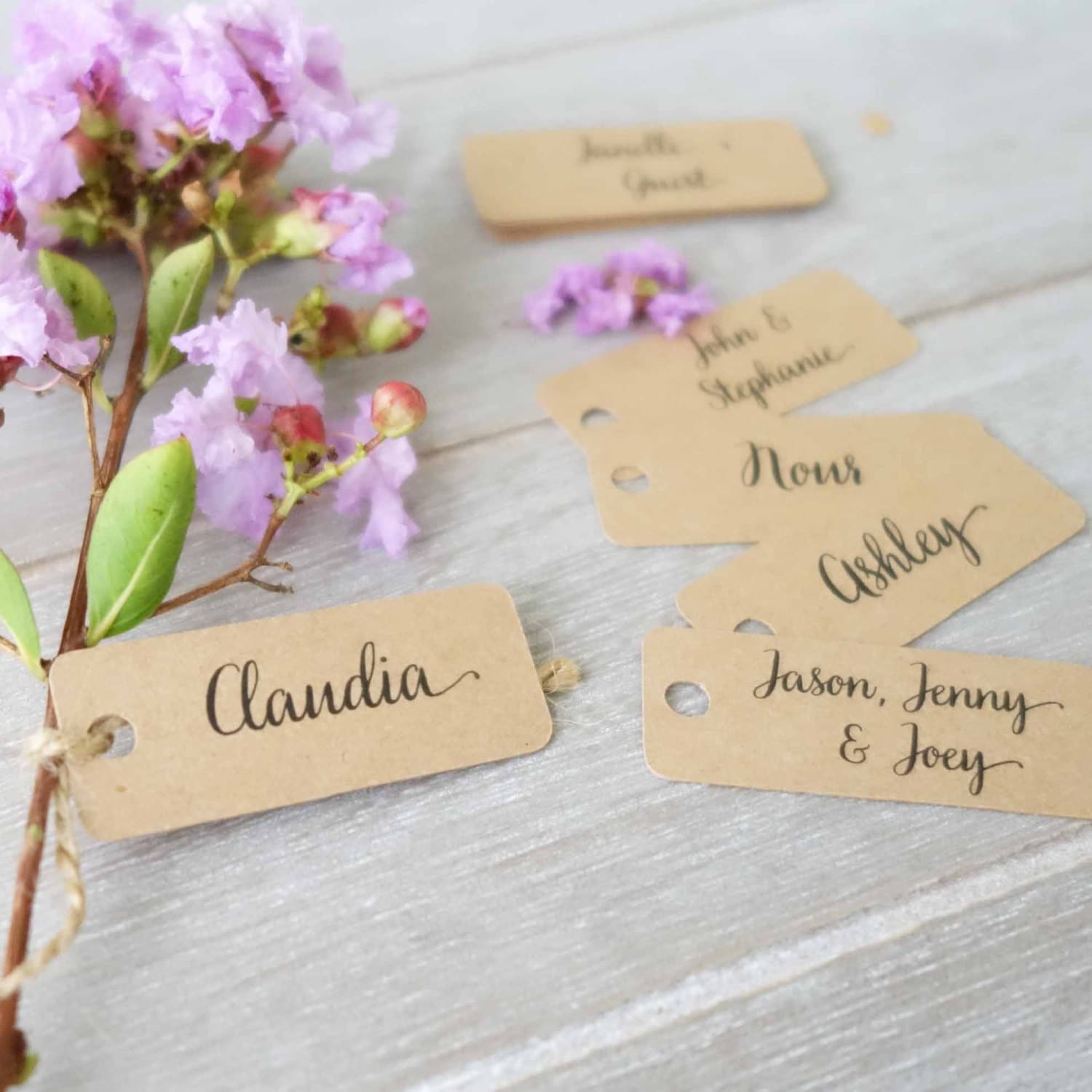 Wedding Personalised Name Tags - Place Cards - Name Labels - Mini Tags ...
