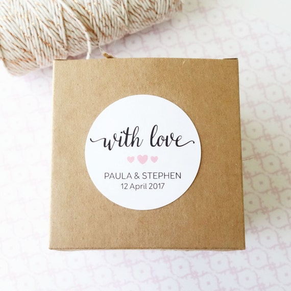 Personalised Stickers 1.8 45mm With Love Thank You | Etsy