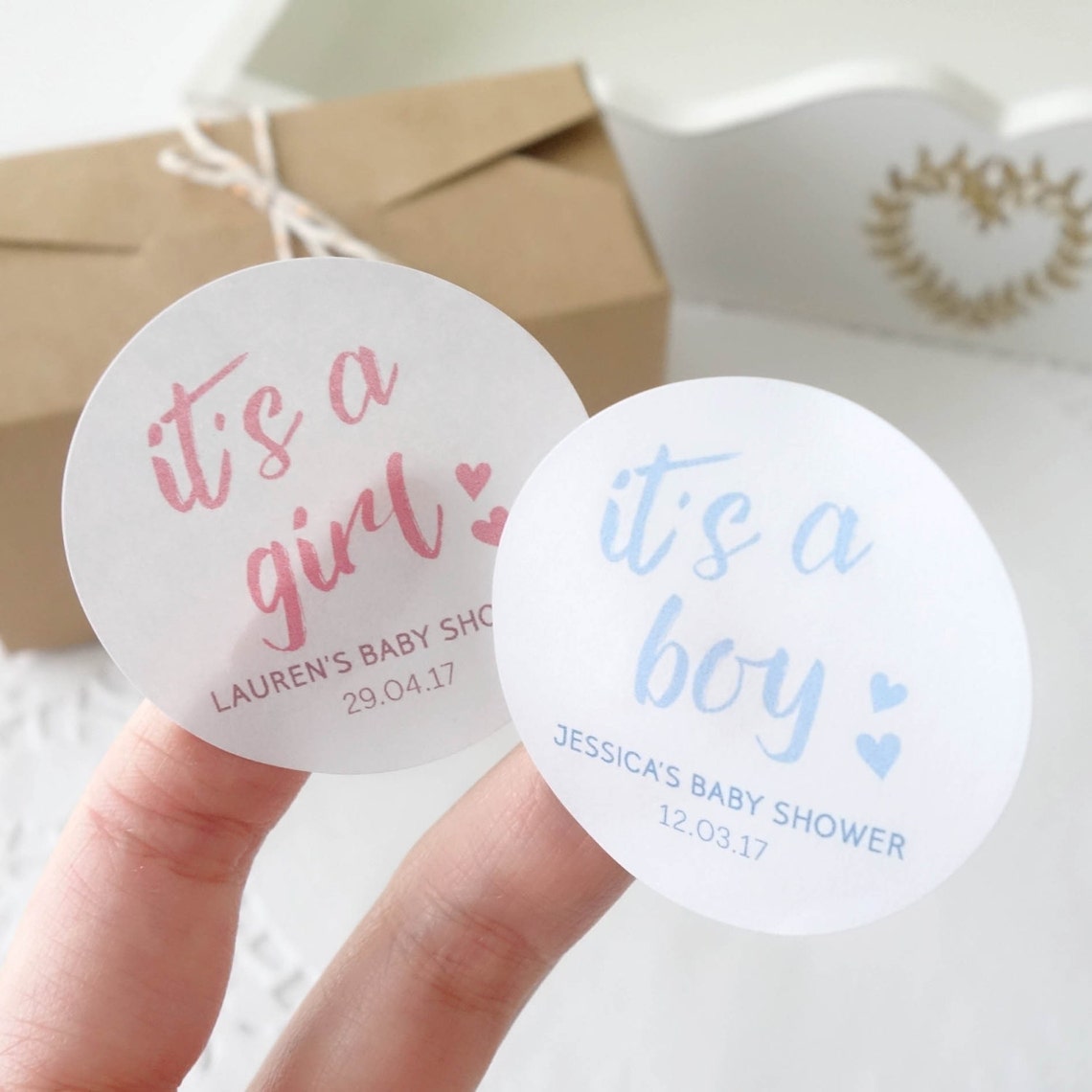 Personalised Baby Shower Stickers 1.8" (45mm) ~ It's A Boy ~ It's A ...