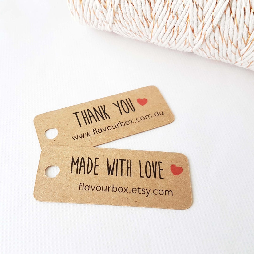 Small Biz Thank You Tags - Product Tags - Etsy Shop Tags - Made With ...