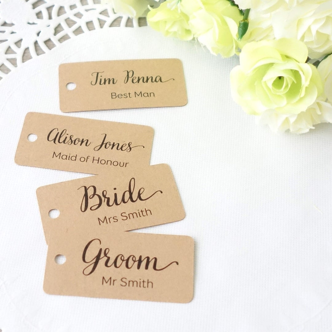 Wedding Name Tags + Table Number - Customised Place Cards - Engagement ...