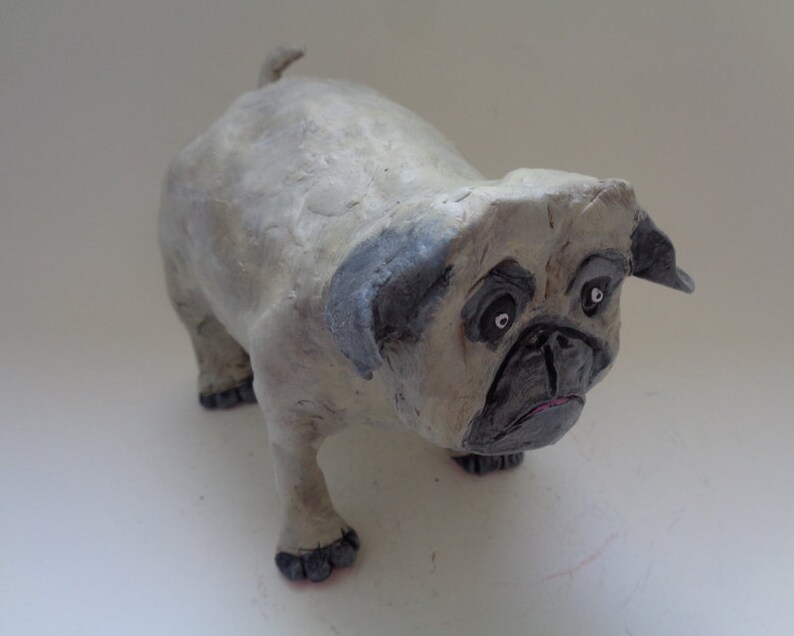 Pug Dog Sculpture - Funny Collectable Dog Figurine - Etsy