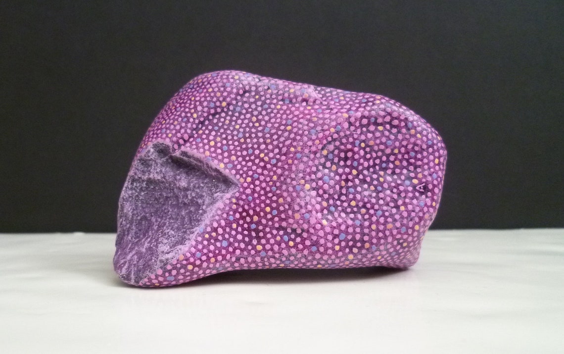 Purple Rock Hand Painted Stone - Etsy