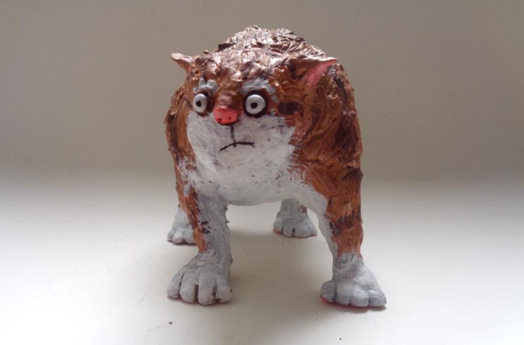 Old Ginger Cat Sculpture - Bookshelf Art Figurine, Collectible Cat - Etsy