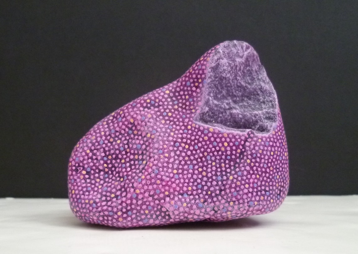 Purple Rock Hand Painted Stone - Etsy