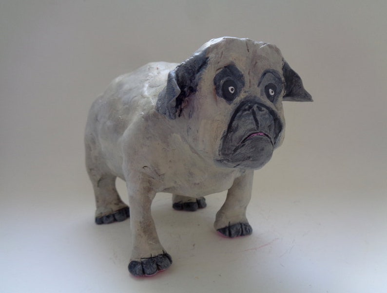 Pug Dog Sculpture - Funny Collectable Dog Figurine - Etsy
