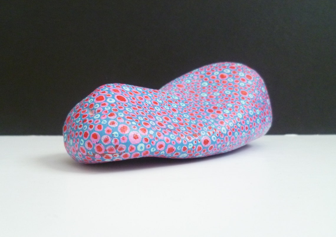 Pink Painted Stone Rock Art Zen Meditation Stone Colorful - Etsy