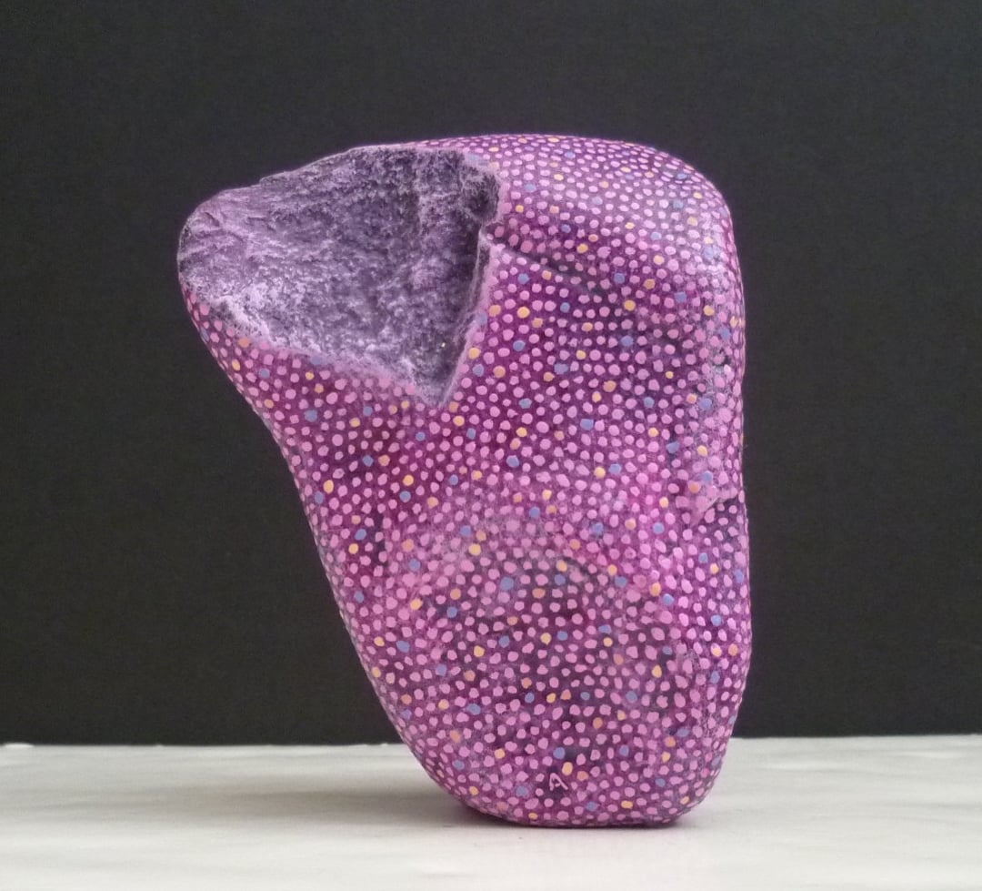 Purple Rock - Hand Painted Stone - Etsy
