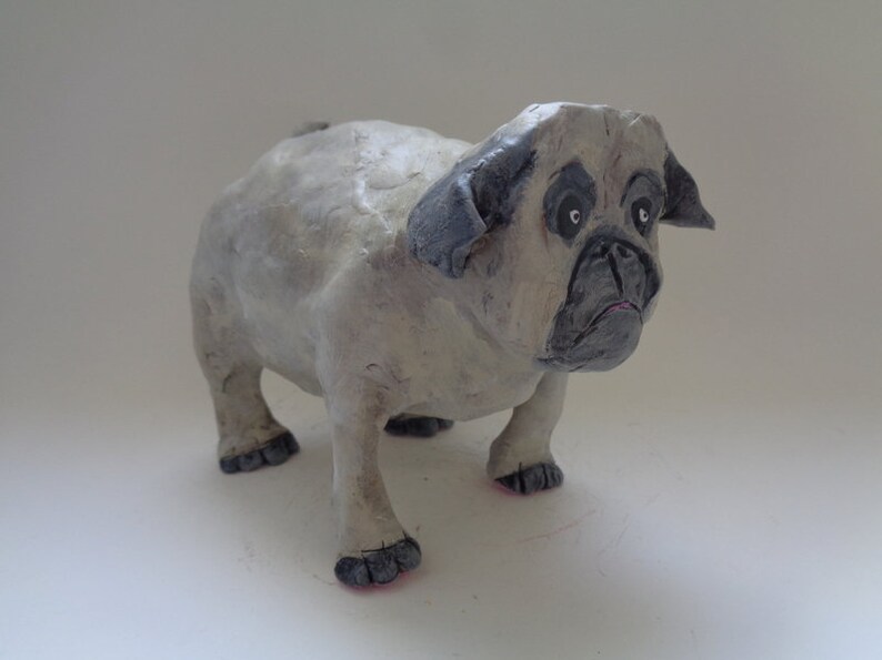 Pug Dog Sculpture - Funny Collectable Dog Figurine - Etsy