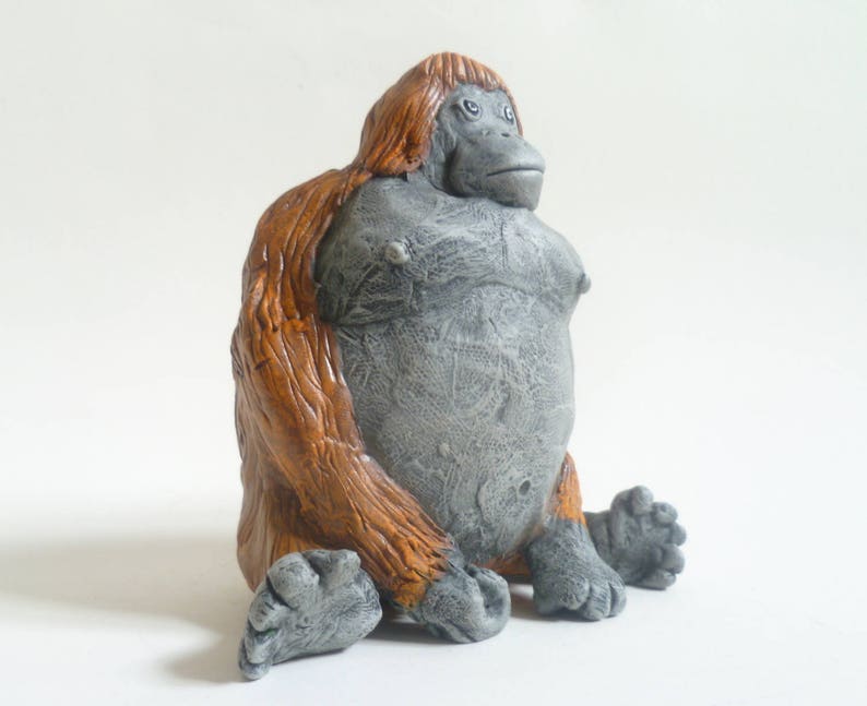Orangutan Sculpture Ape Figurine Art Object Animal - Etsy