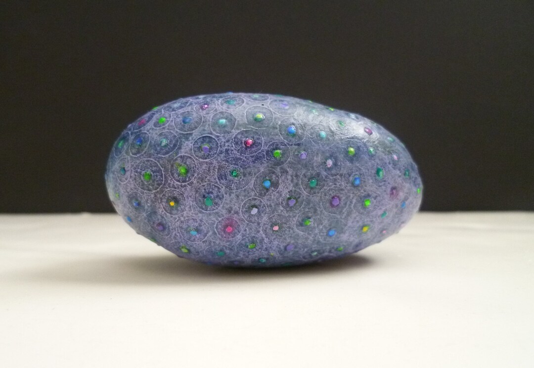Hand Painted Stone - Jeweled Stone, Paperweight - Etsy