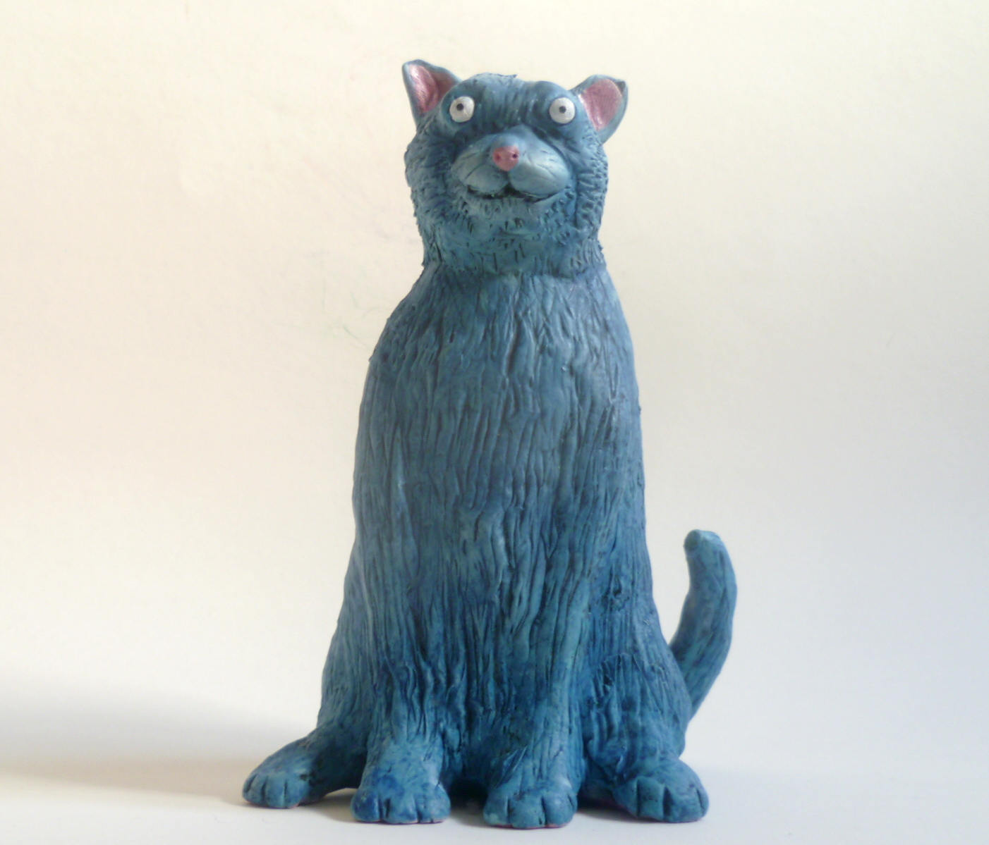 Blue Cat Sculpture Cat Figurine Blue Animal Cat Decor Cat | Etsy