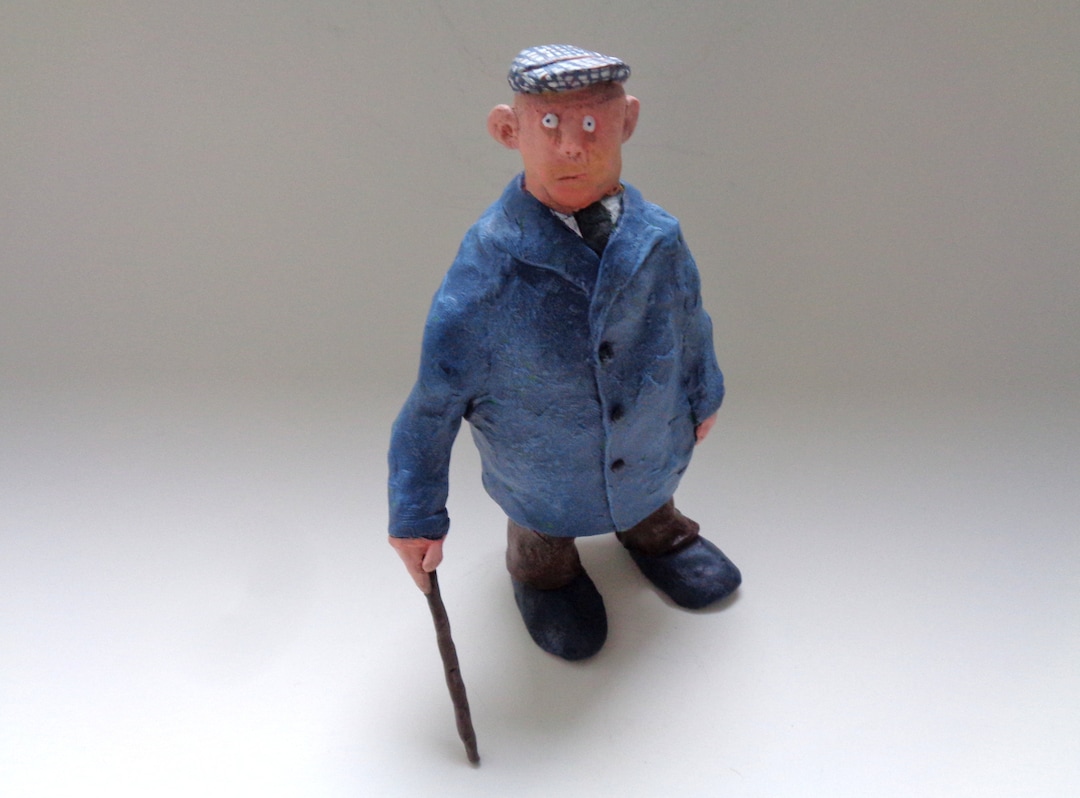 Old Man Sculpture - Collectible Folk Art Figurine - Etsy