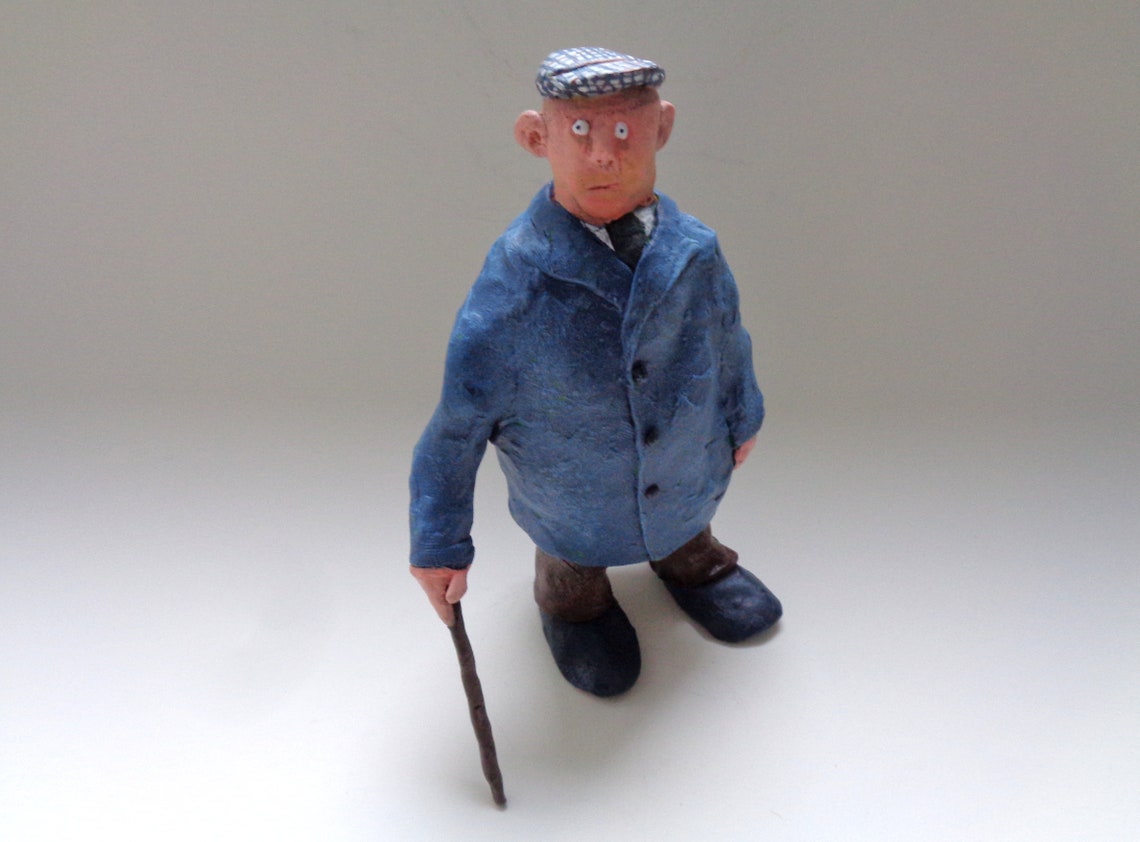 Old Man Sculpture Collectible Folk Art Figurine - Etsy