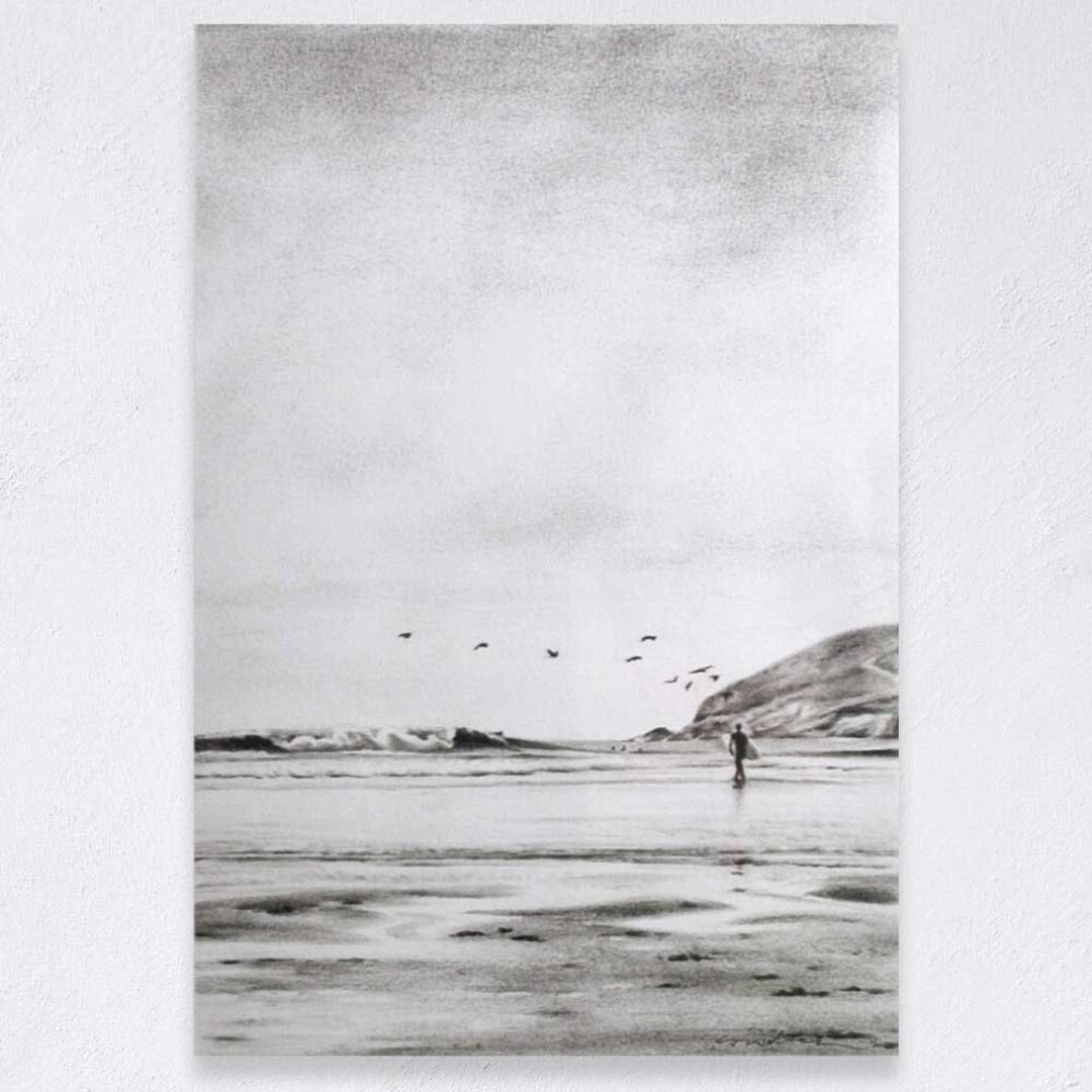 Croyde Beach North Devon Landscape Painting Fine Art Print Wall Art ...