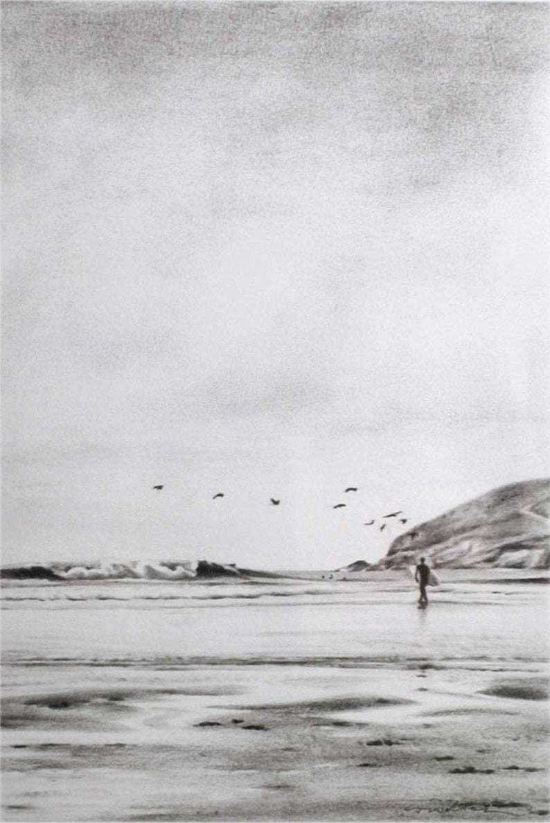 Croyde Beach North Devon Landscape Painting Fine Art Print Wall Art ...