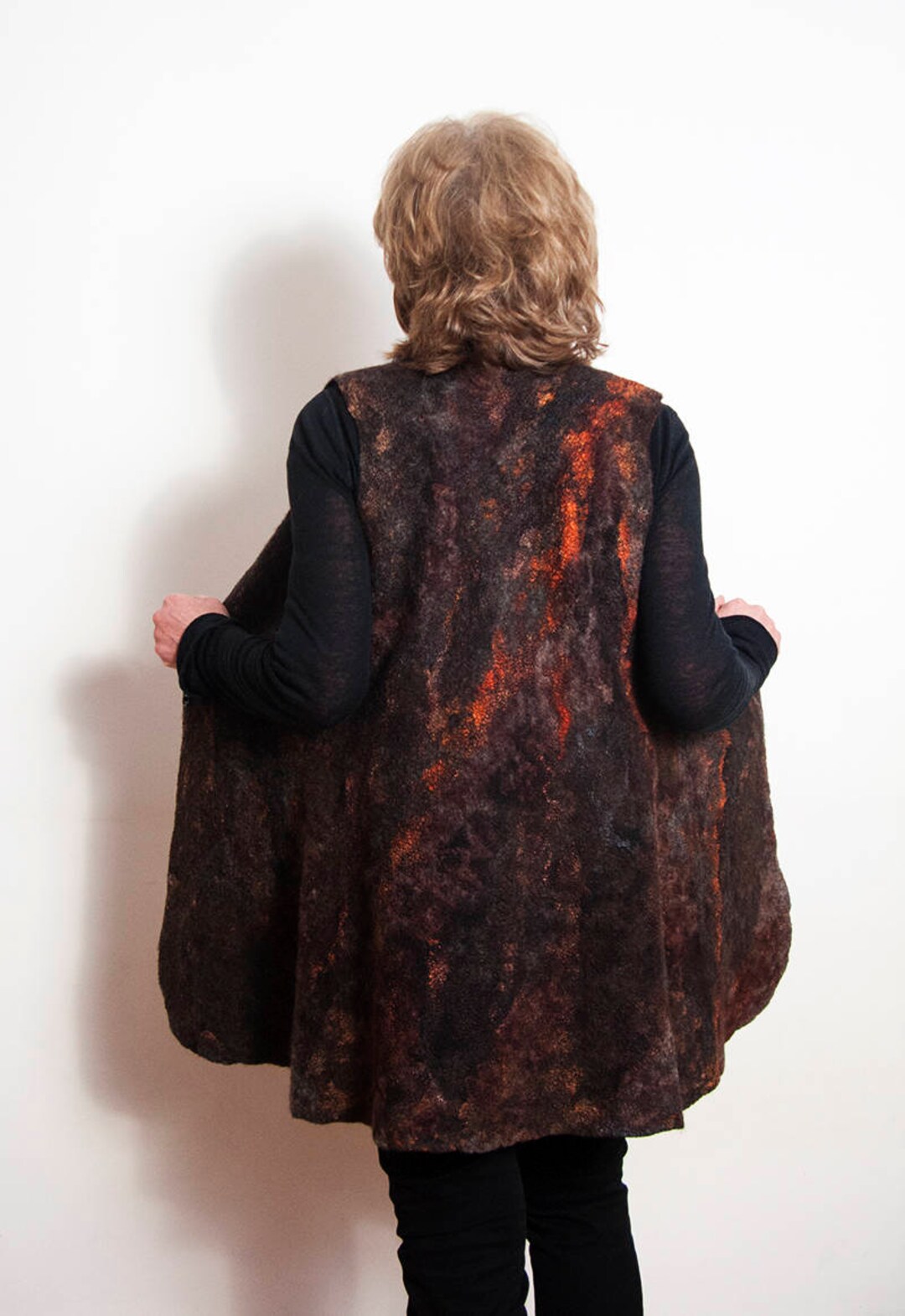 Felted Vest eruption, Felted Waistcoat, Wool Women Vest, Winter Jacket ...