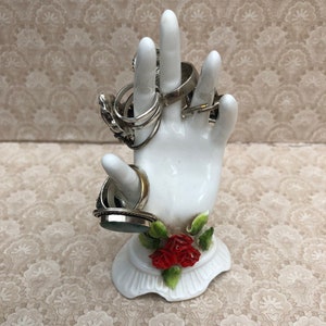 Victorian Style Bone China Ladies Hand Finger Ring - Etsy