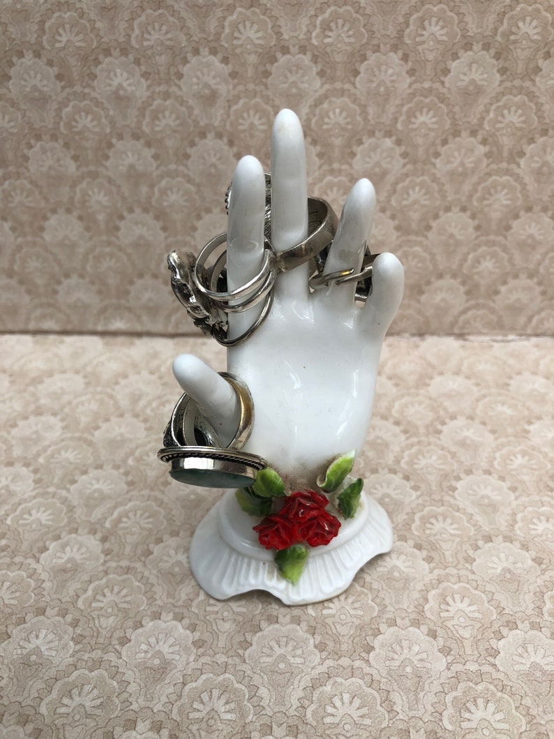 Victorian Style Bone China Ladies Hand Finger Ring - Etsy