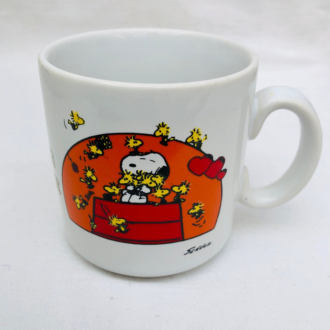 1970s Vintage Snoopy & Woodstock Mug, Original Schulz Peanuts ...